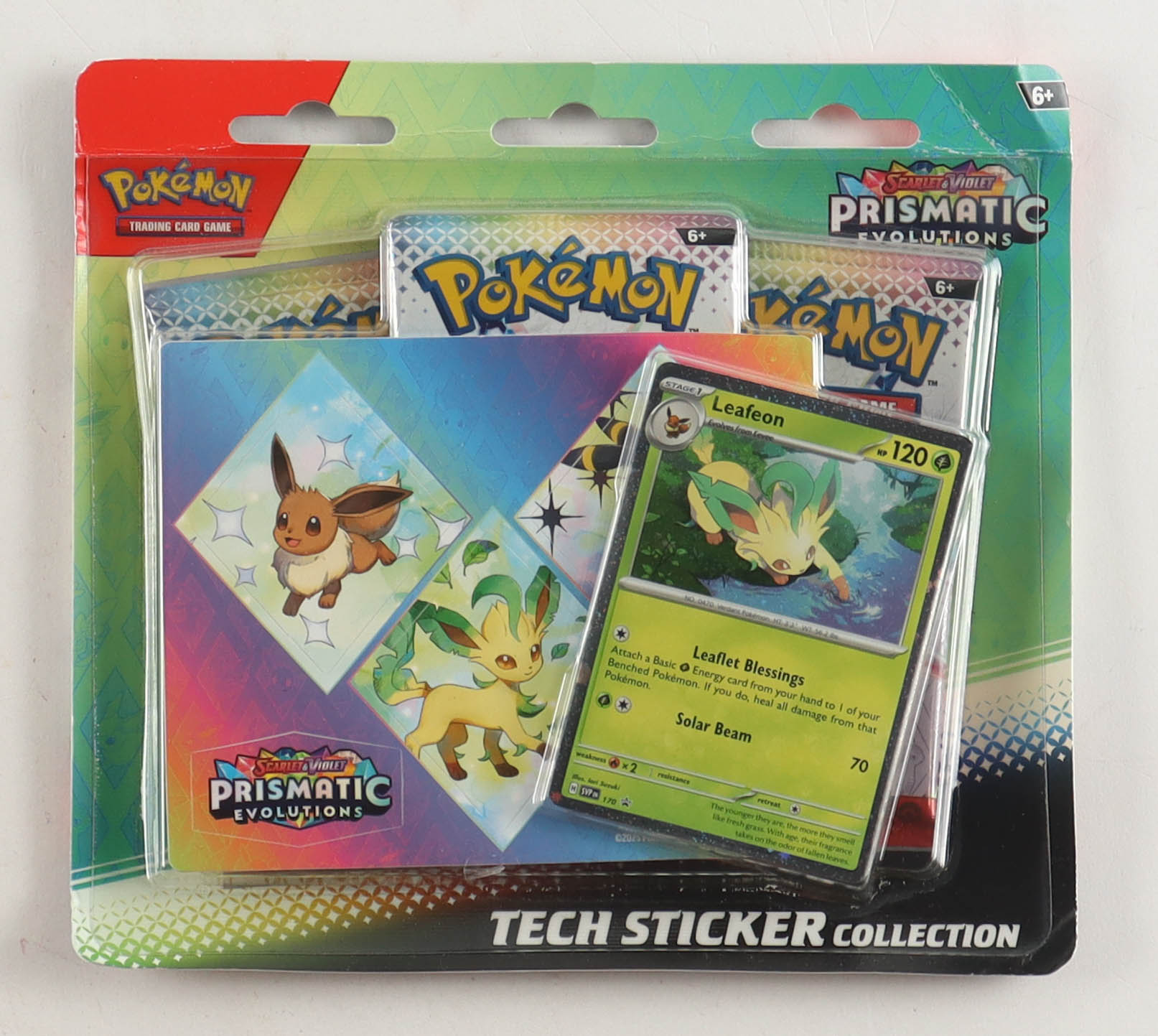 Pokemon Prismatic Evolutions Tech Sticker Collection [Leafeon] Box ...