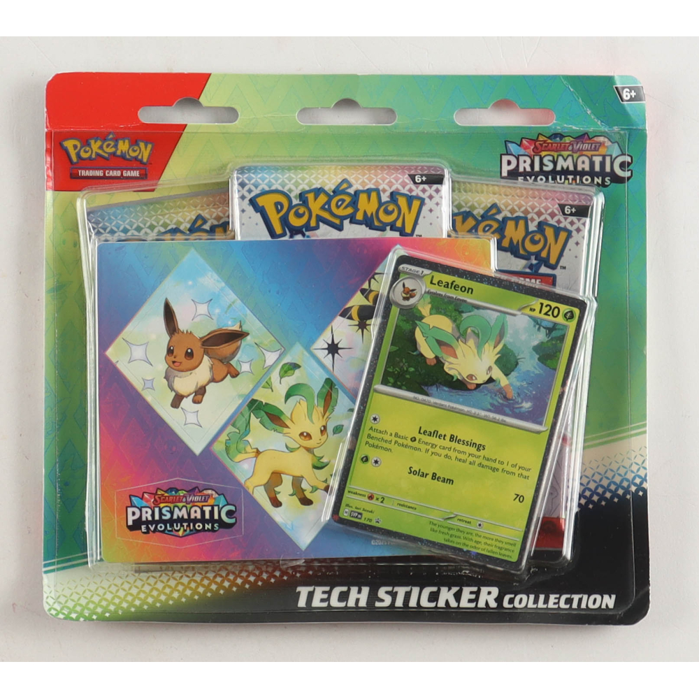 Pokemon Prismatic Evolutions Tech Sticker Collection [Leafeon] Box ...