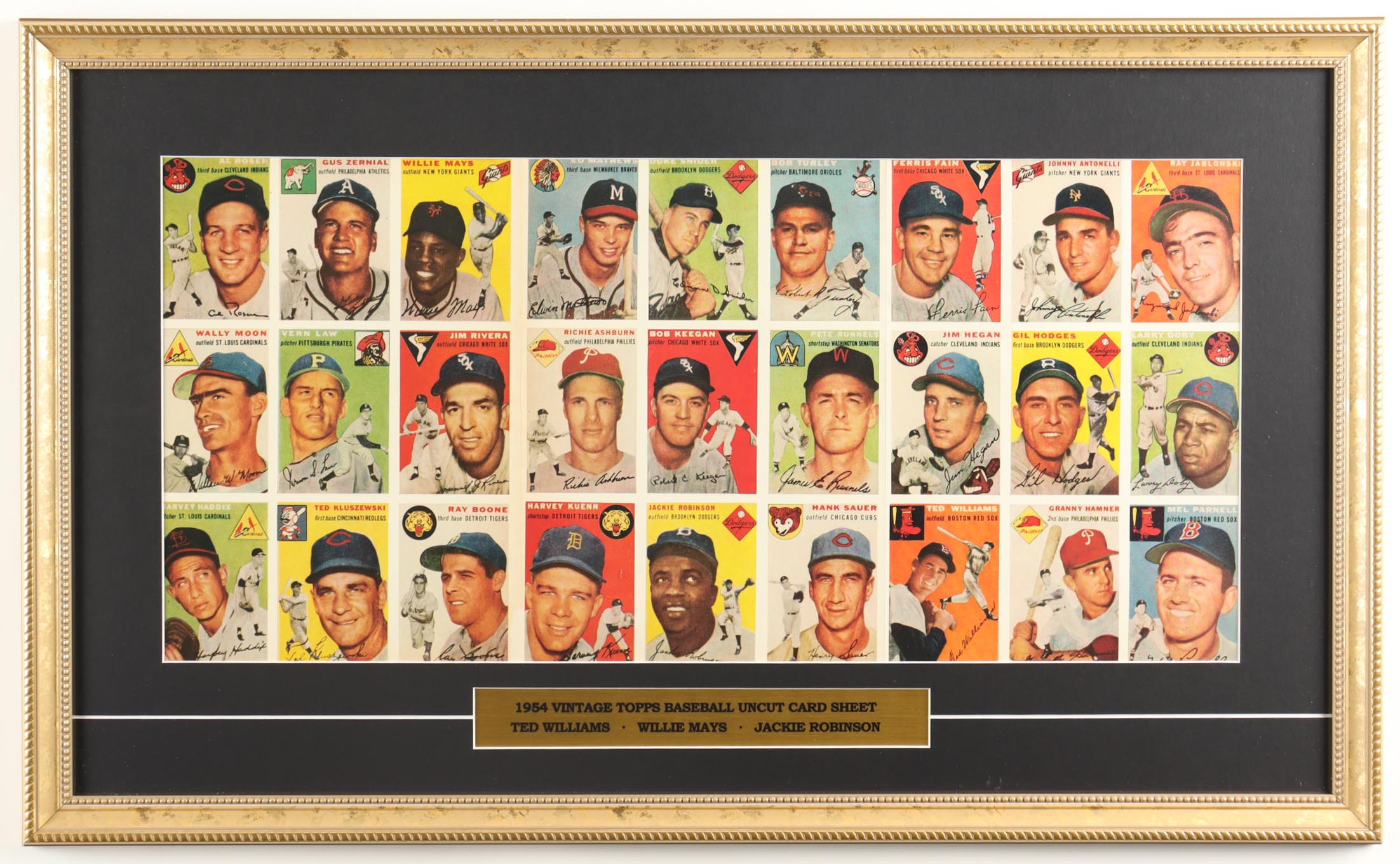 1954 Uncut Topps Baseball Card Custom Framed Sports Illustrated ...