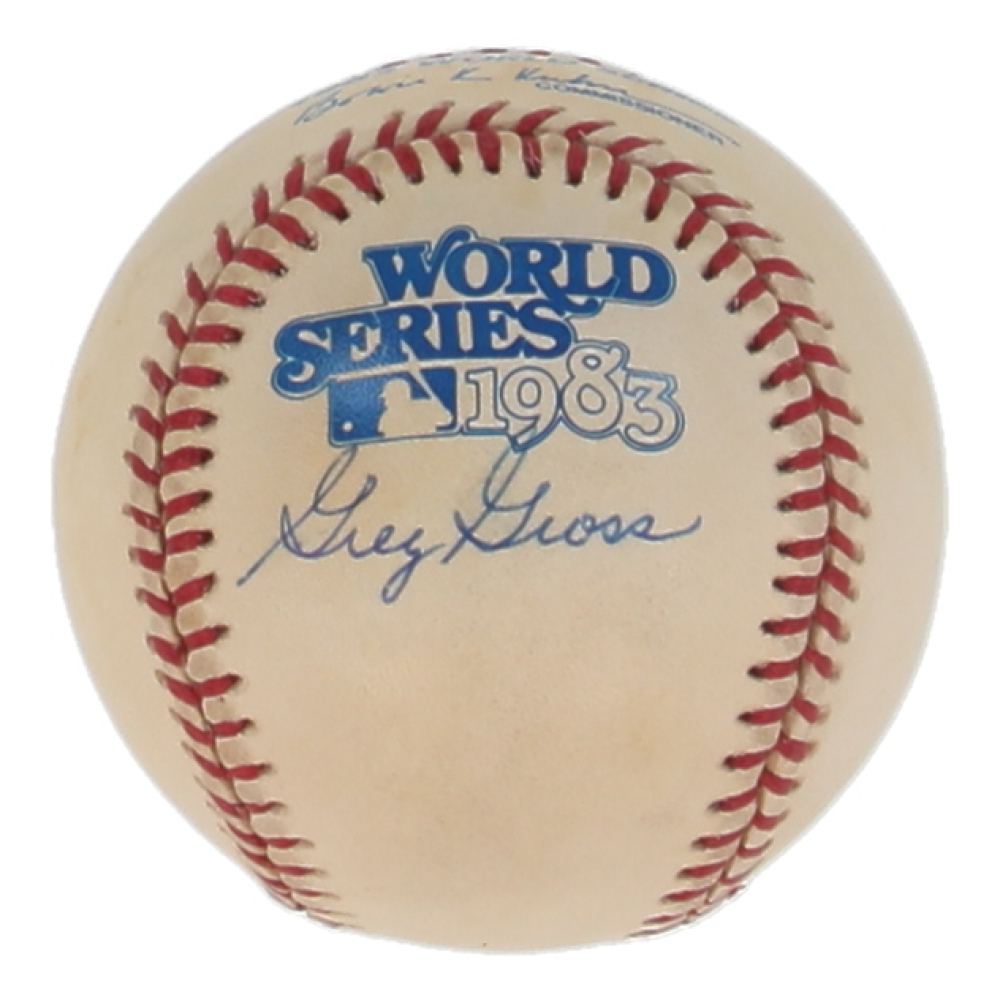 Greg Gross Signed 1983 World Series Logo Baseball (Beckett) | Pristine ...