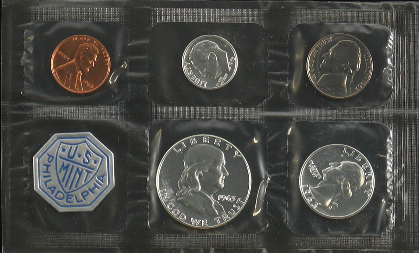 1963 United States Mint Proof Set with (5) Coins | Pristine Auction