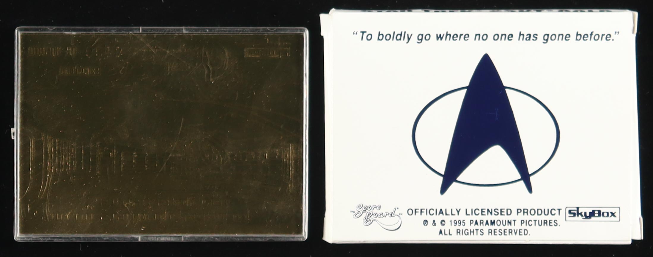 Star Trek The Next Generation USS Enterprise 1995 Skybox 23Kt Gold Card ...