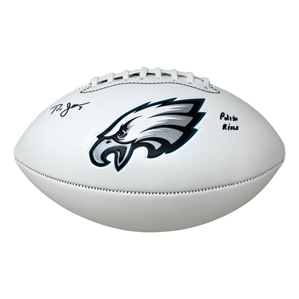 Ron Jaworski Signed Eagles Logo Football Inscribed "Polish Rifle ...