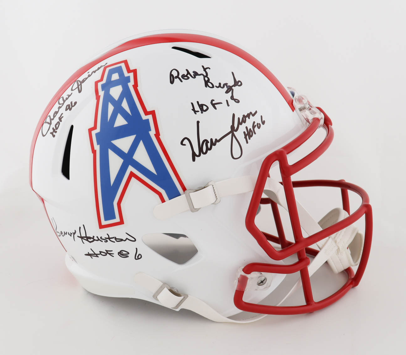 Oilers Full-Size Speed Helmet Signed By (4) With Ken Houston, Charlie ...