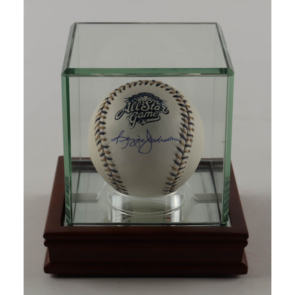 Reggie Jackson Signed OAL Mickey Mantle Logo Baseball with Display Case ...