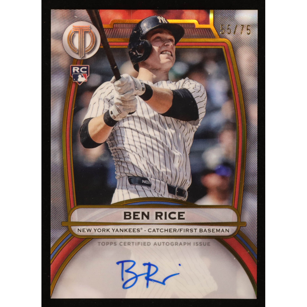 Ben Rice 2025 Topps Tribute Autographs Gold #TABR #55/75 RC | Pristine ...
