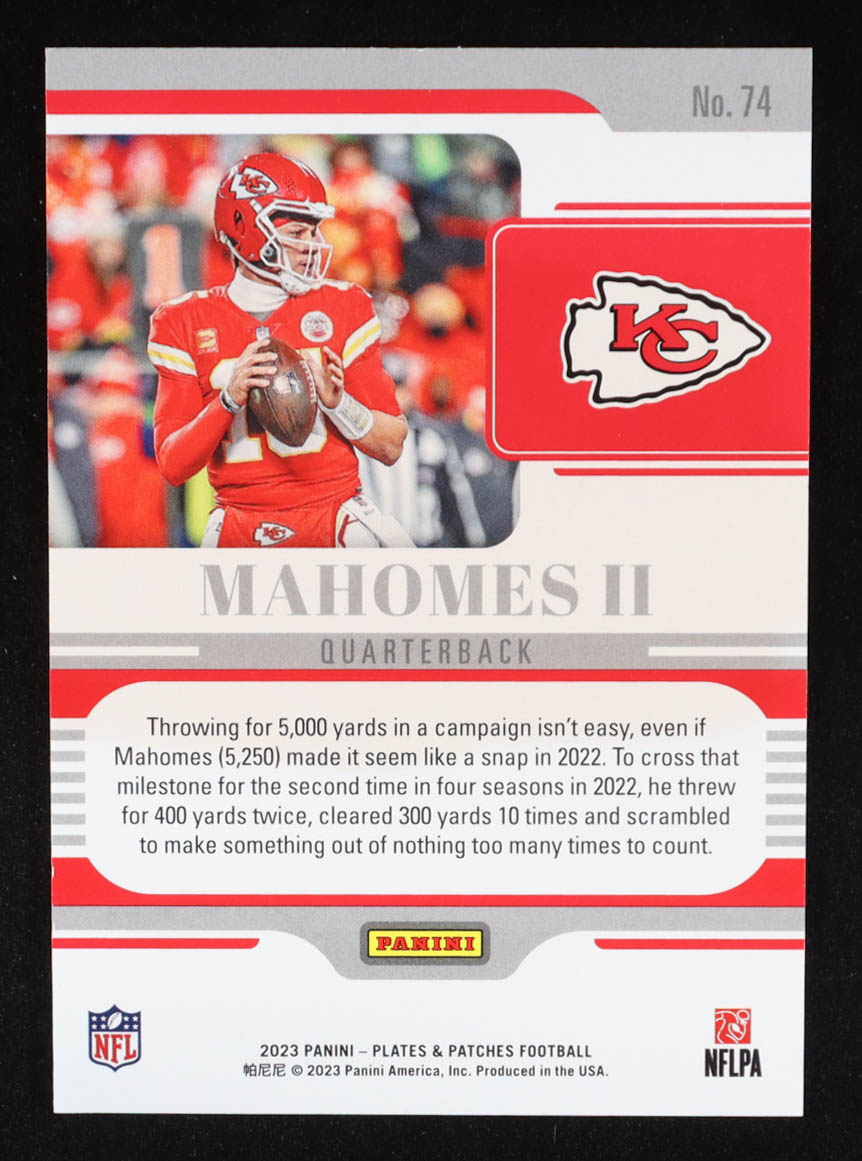 Patrick Mahomes II 2023 Panini Plates and Patches Red #74 #1/5 ...