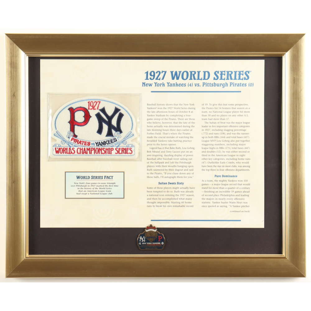 1927 World Series Custom Framed Stat Patch Card Display With 1927 ...
