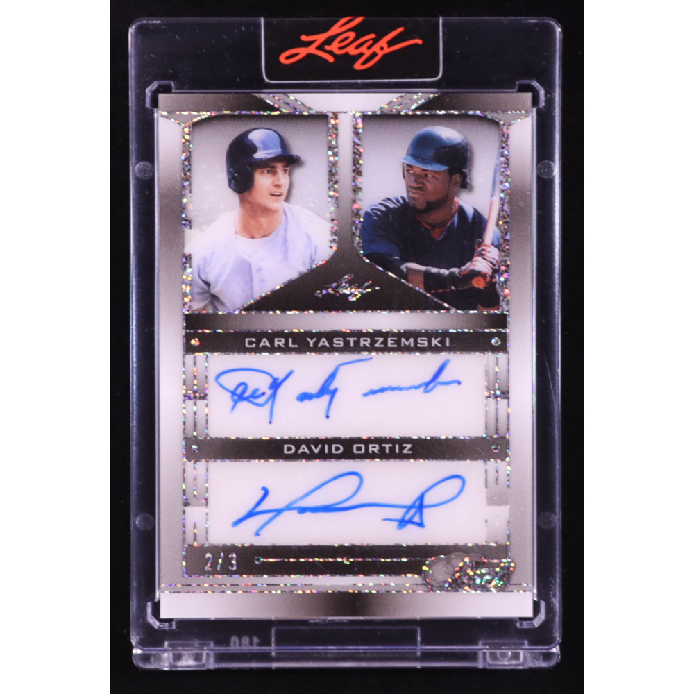 Carl Yastrzemski / David Ortiz 2025 Leaf Pearl Signatures Silver ...