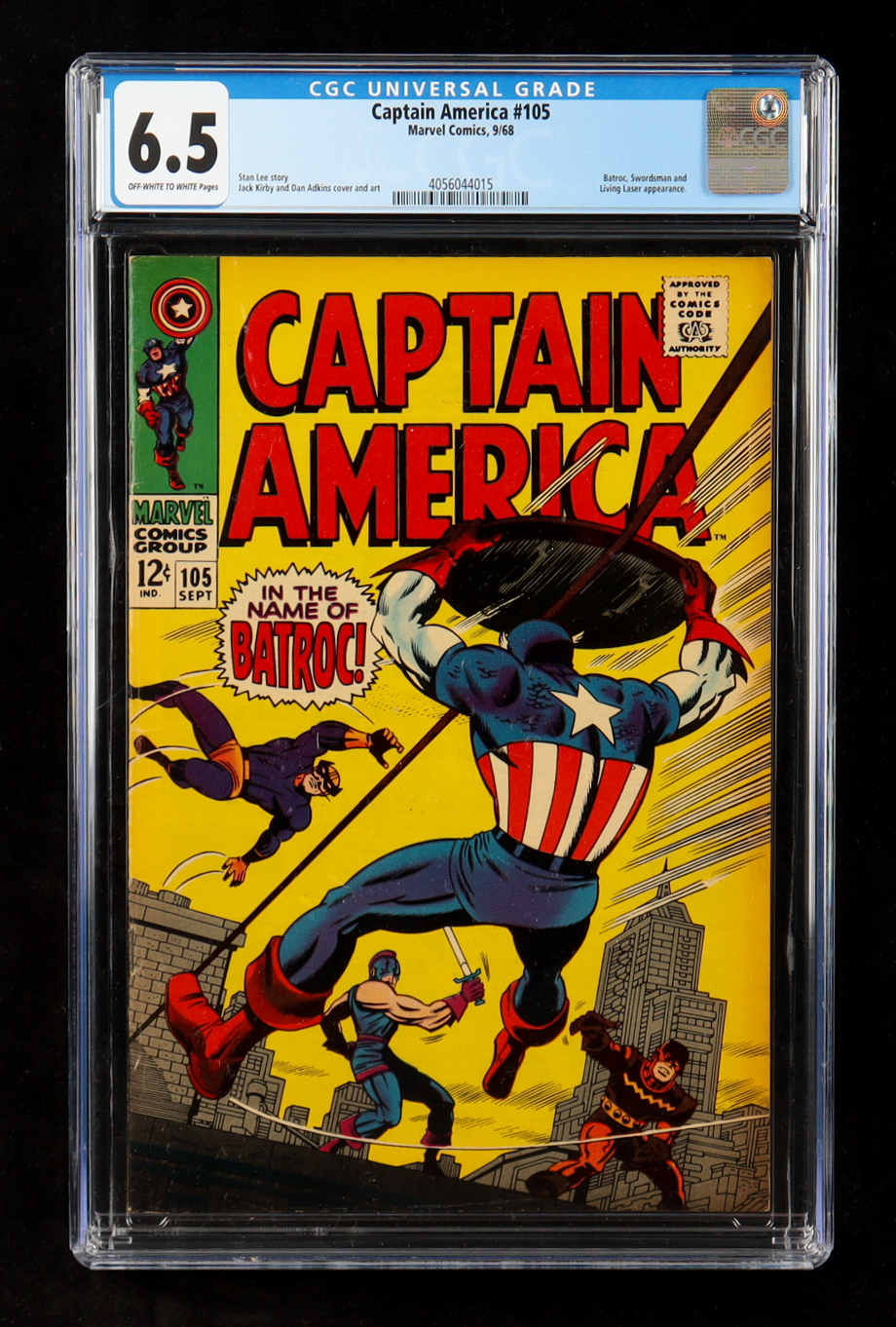 1968 "Captain America" Issue #105 Marvel Comic Book (CGC 6.5 ...