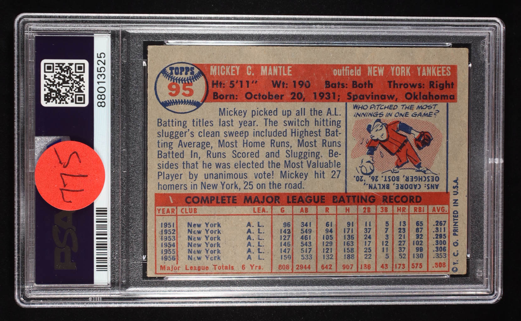 Mickey Mantle 1957 Topps #95 (PSA 4) | Pristine Auction