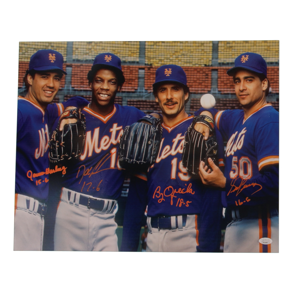 1986 Mets 16x20 Photo Signed by (4) with Dwight "Doc" Gooden, Ron ...