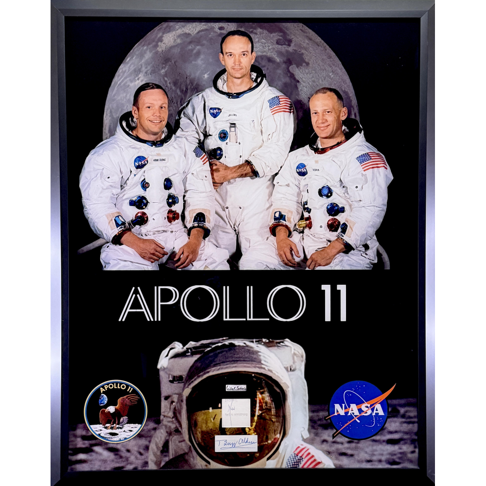Neil Armstrong, Buzz Aldrin & Michael Collins Signed "Apollo 11" Custom ...
