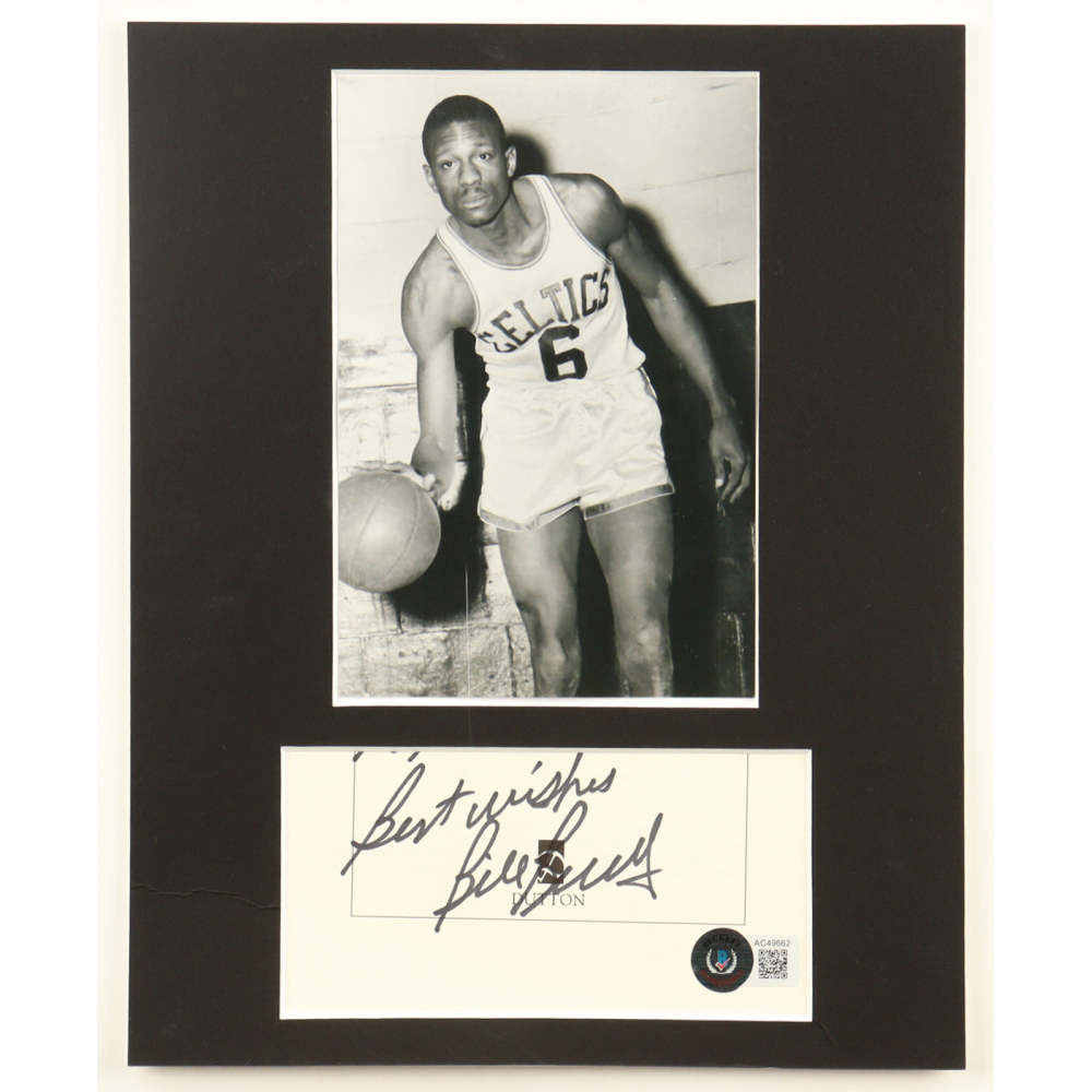 Bill Russell Signed Custom Matted Cut Inscribed "Best Wishes" (Beckett ...