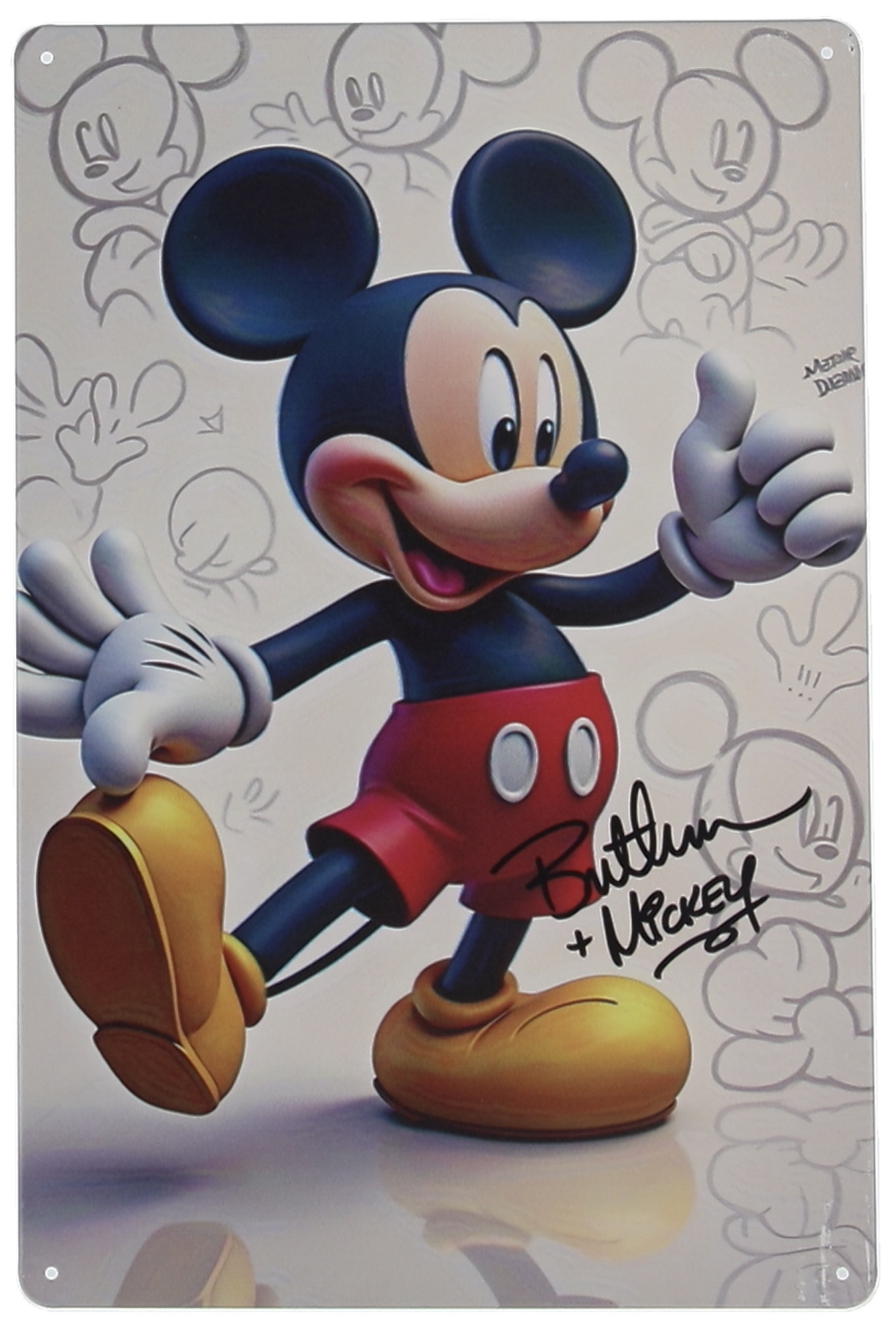 Bret Iwan Signed "Mickey Mouse" 8x12 Metal Print Inscribed "Mickey ...