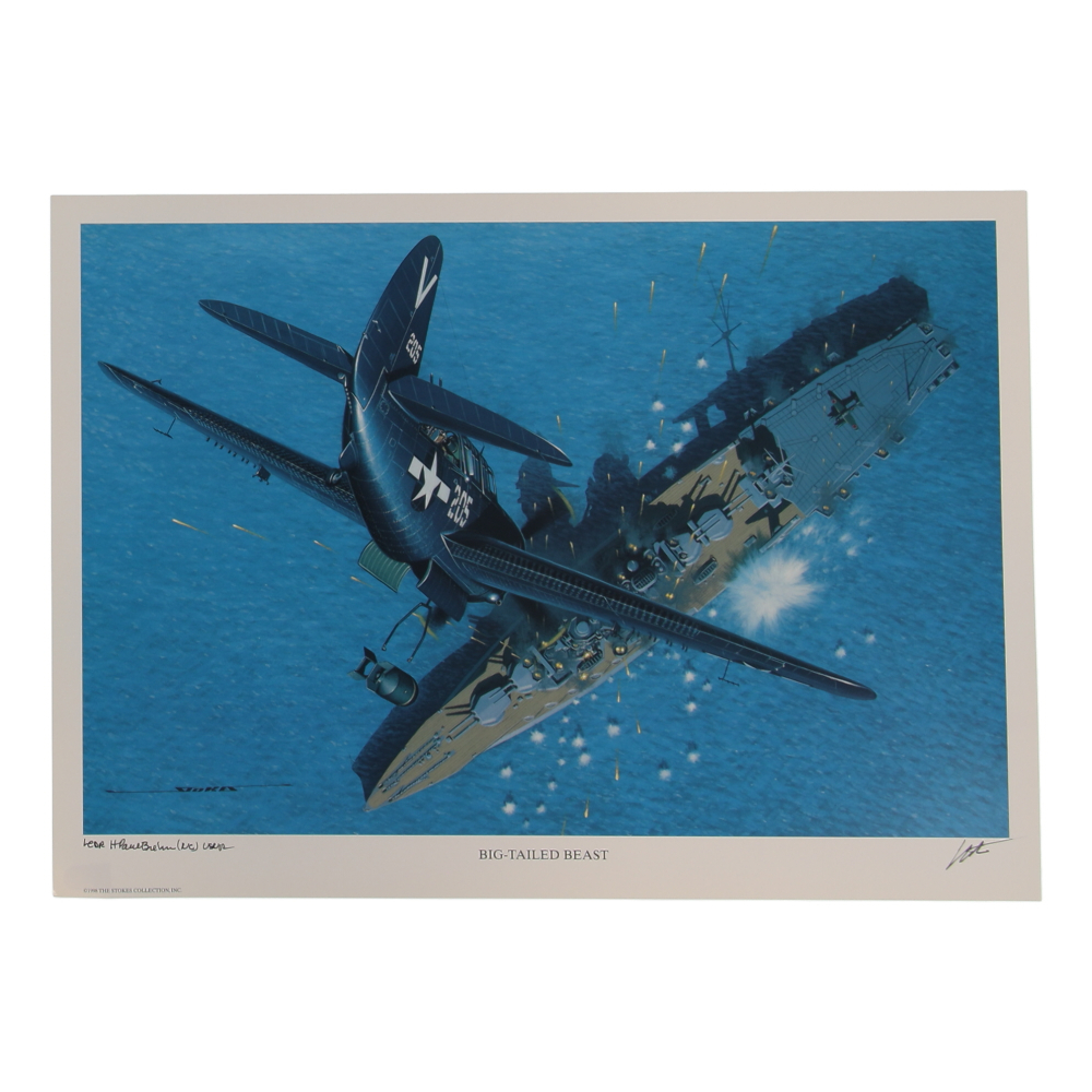 Paul Brehm Signed Stan Stokes "Big-Tailed Beast" Lithograph with Rank ...