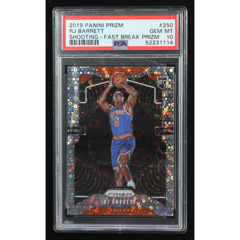 RJ Barrett 2019-20 Panini Prizm Fast Break Prizm #250 RC (PSA 10 ...
