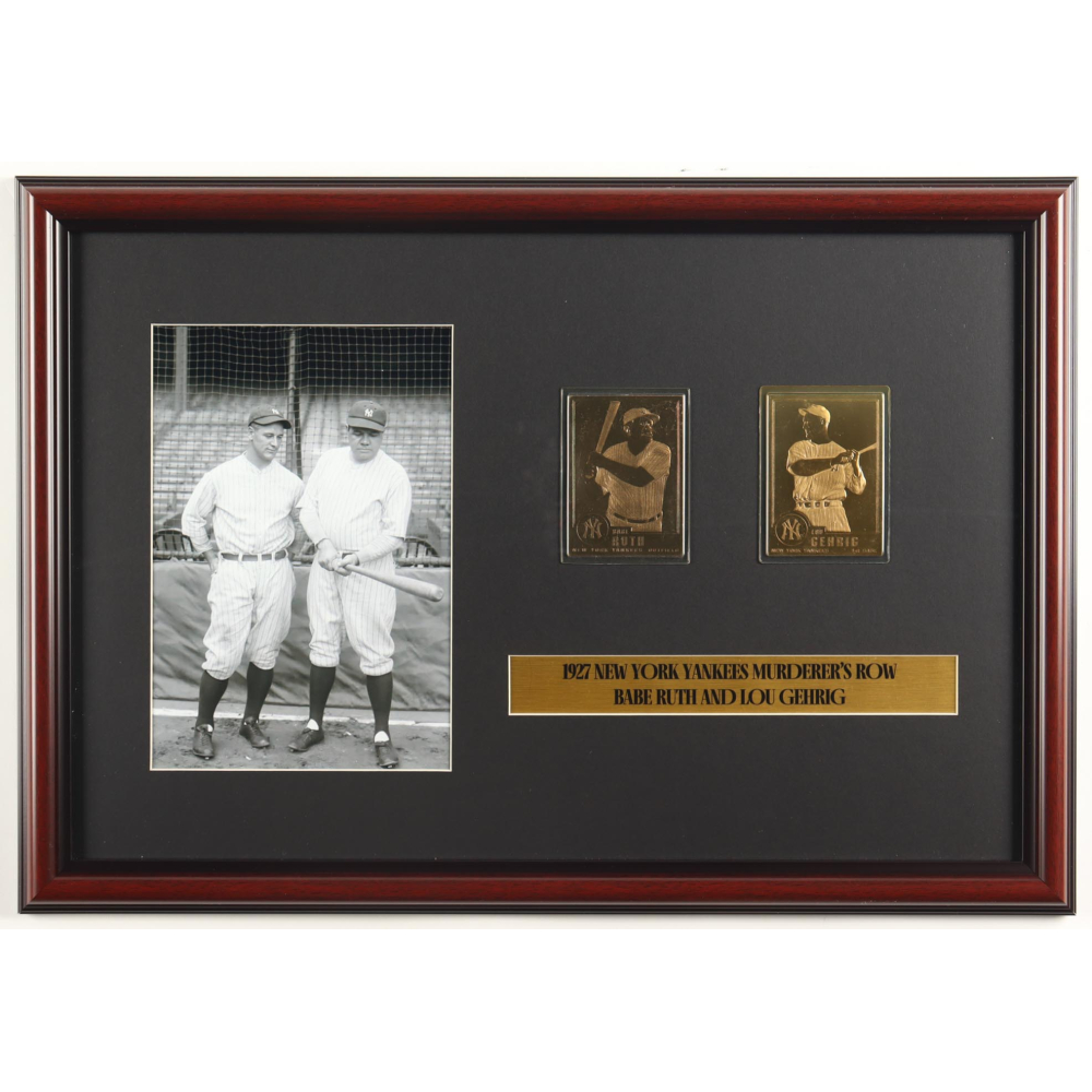 "1927 Yankees Murderer's Row" Custom Framed Photo with Set of (2) Babe ...