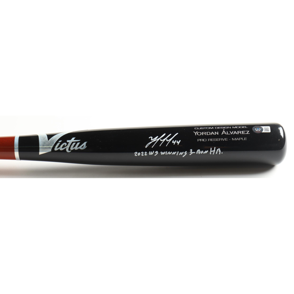Yordan Alvarez Signed Victus Player Model Bat Inscribed "2022 WS Winning 3-Run HR" (Beckett ...
