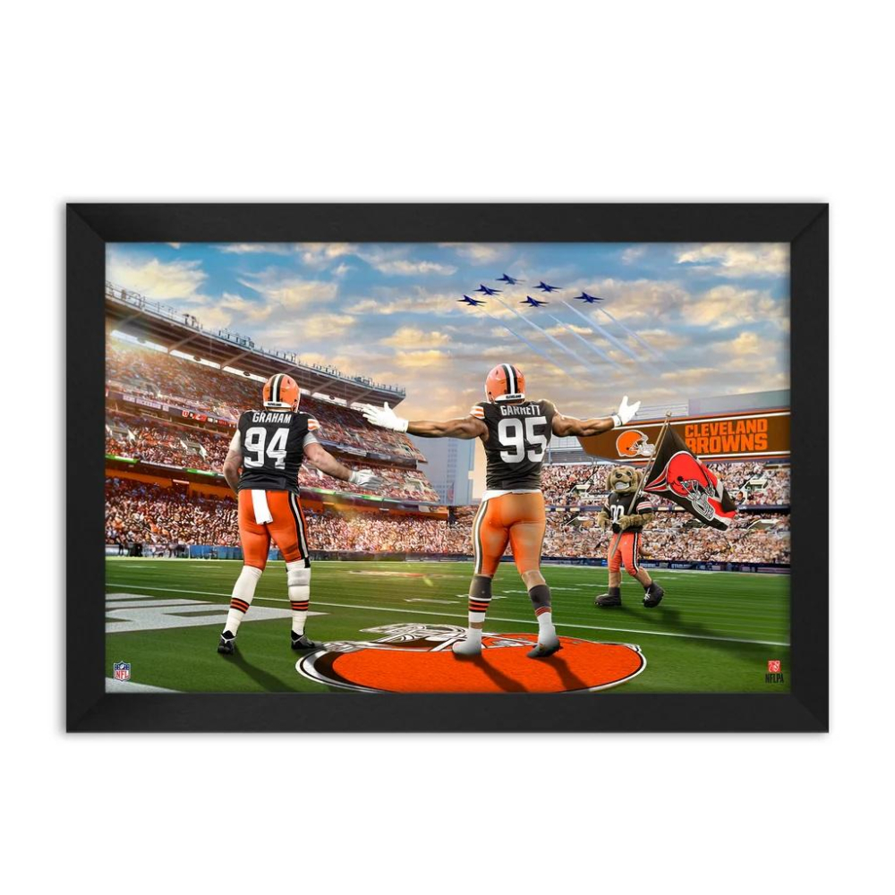 Mason Graham & Myles Garrett Browns Custom Framed Art Print | Pristine ...