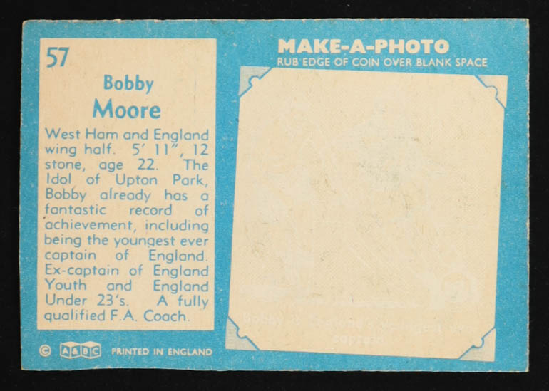 Bobby Moore 1963 A&BC Footballers #57 | Pristine Auction