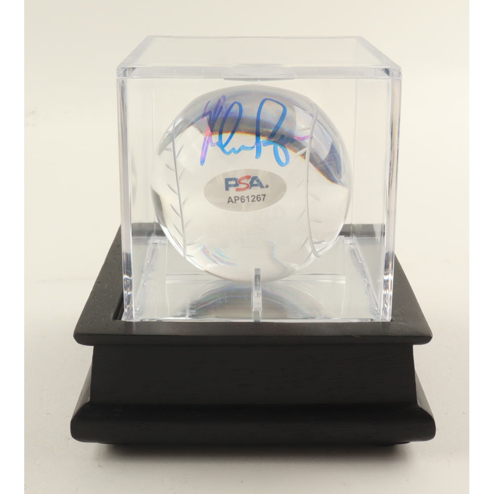 Nolan Ryan Signed 1985 World Series Logo Tiffany and Co. Lead Crystal ...