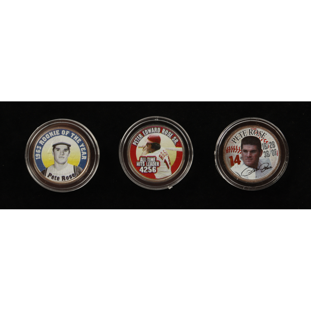 Pete Rose Merrick Mint Baseball Legends Set of (3) Uncirculated Coins ...