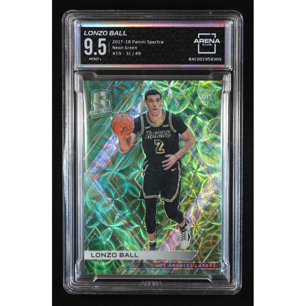 Lonzo Ball 2017-18 Panini Spectra Neon Green #19 #31/49 RC (Arena Club ...