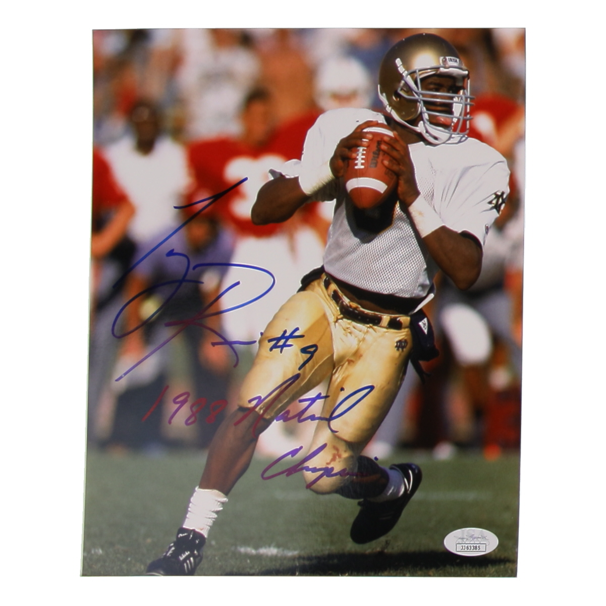 Tony Rice Signed Fighting Irish 8x10 Photo Inscribed "1988 National ...