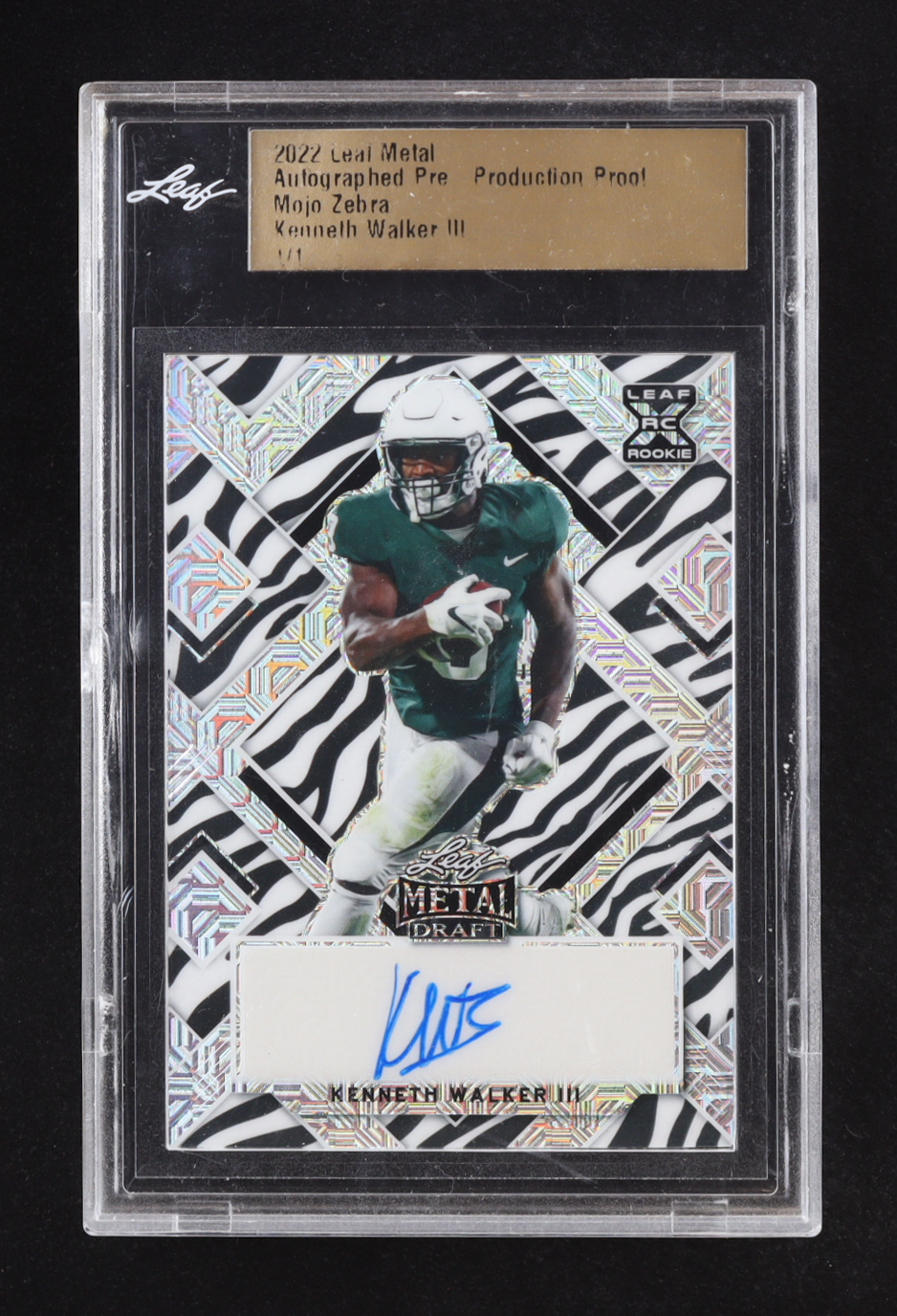 Kenneth Walker III 2022 Leaf Metal Draft Award Winners Mojo Zebra # ...