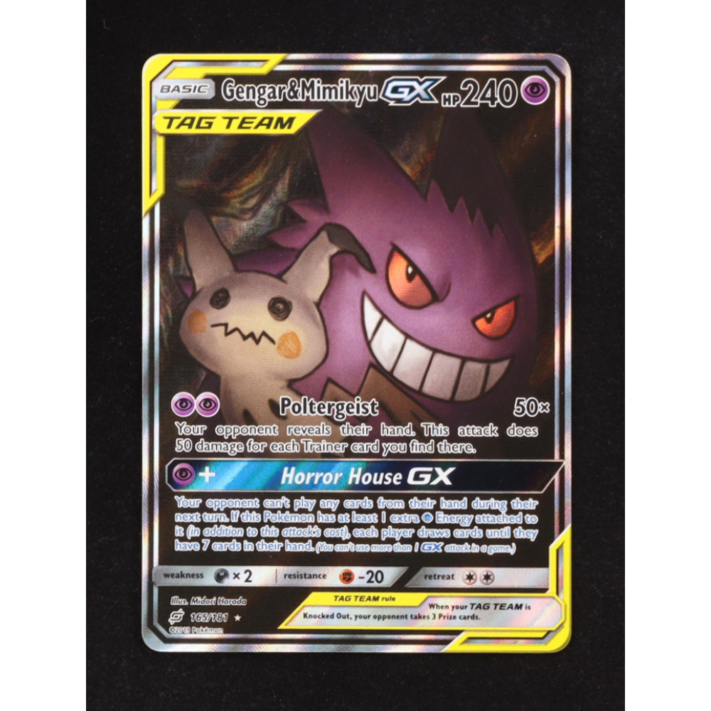 Gengar & Mimikyu GX 2019 Pokemon Sun & Moon Team Up #164 Holo ...