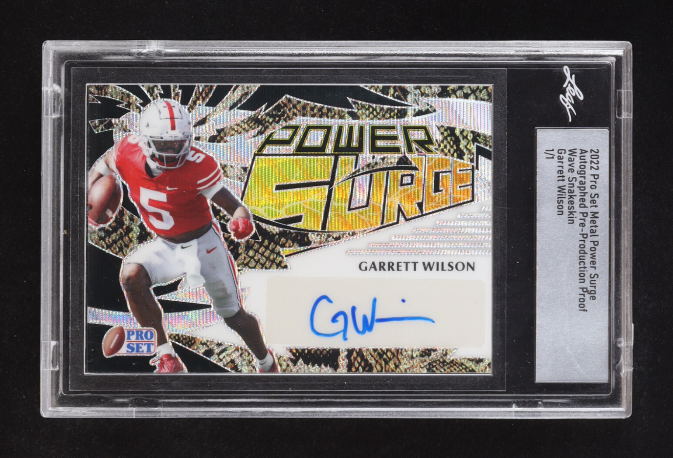 Garrett Wilson 2022 Leaf Pro Set Metal Power Surge Wave Snakeskin ...
