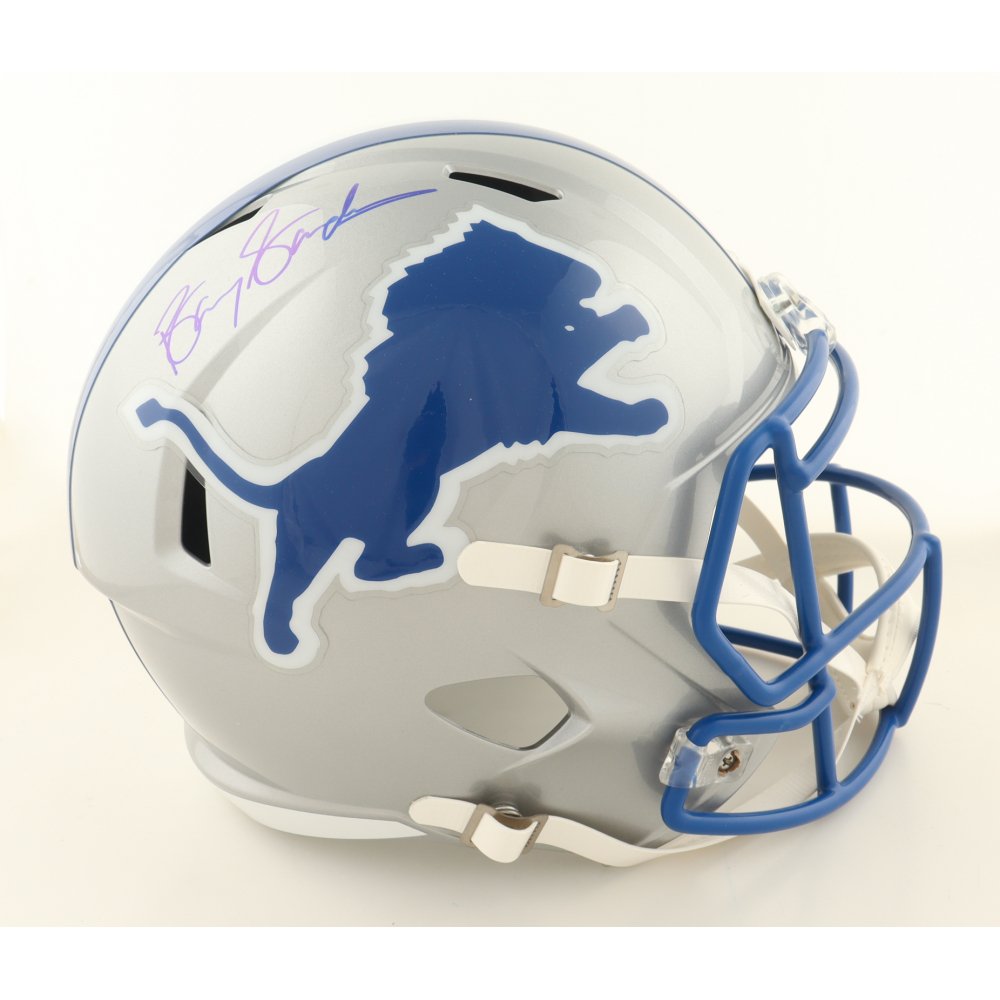Barry Sanders Signed Lions Full-Size Throwback Speed Helmet (Schwartz ...