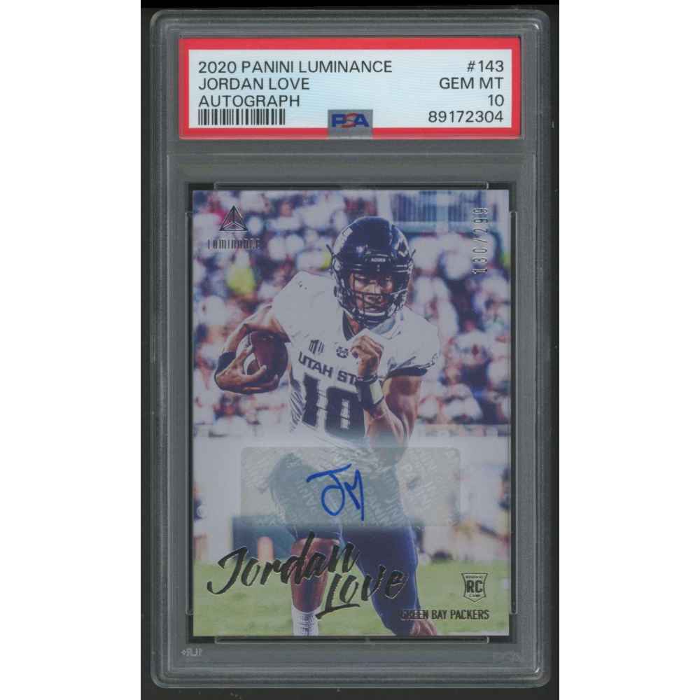 Jordan Love 2020 Panini Luminance Autograph #143 #130/299 RC (PSA 10 ...