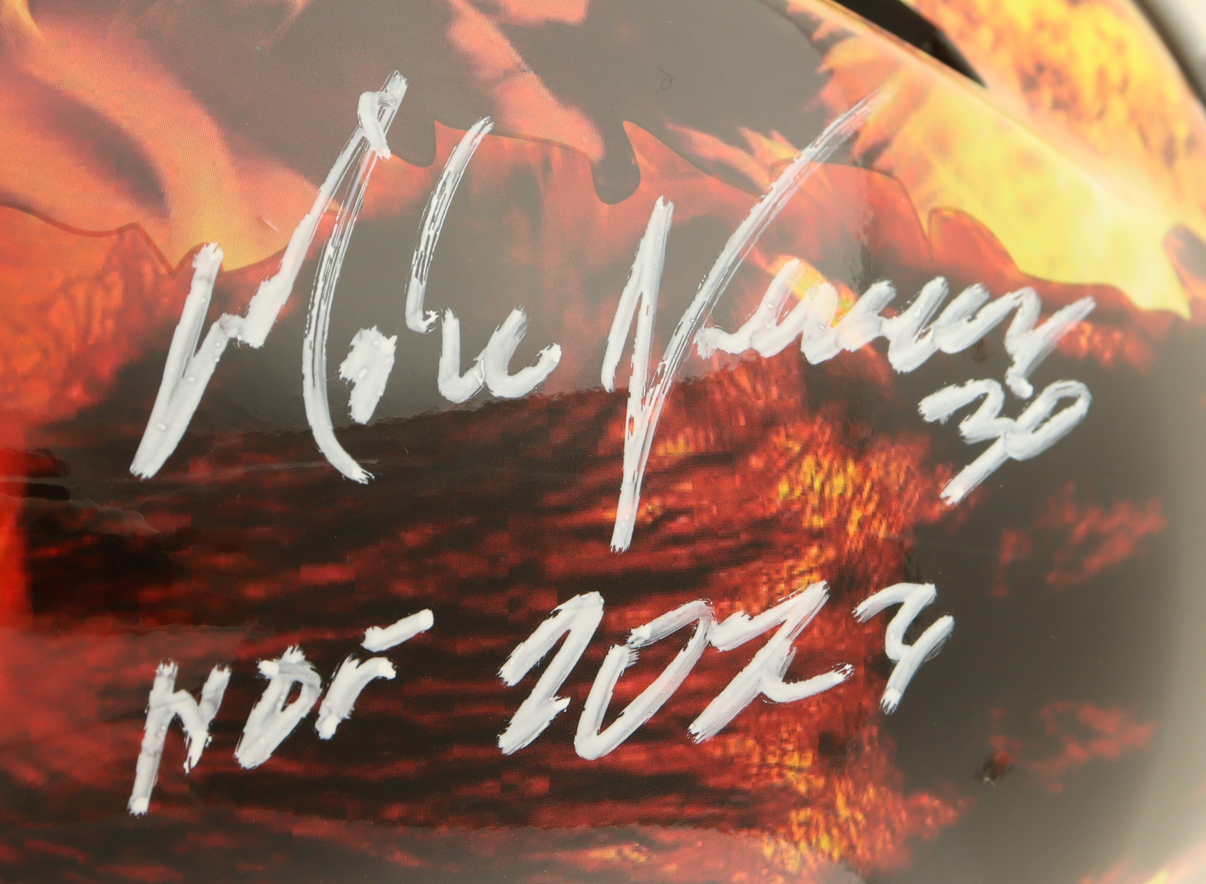 Mike Vernon Signed Flames Full-Size Goalie Mask Inscribed "HOF 2023 ...
