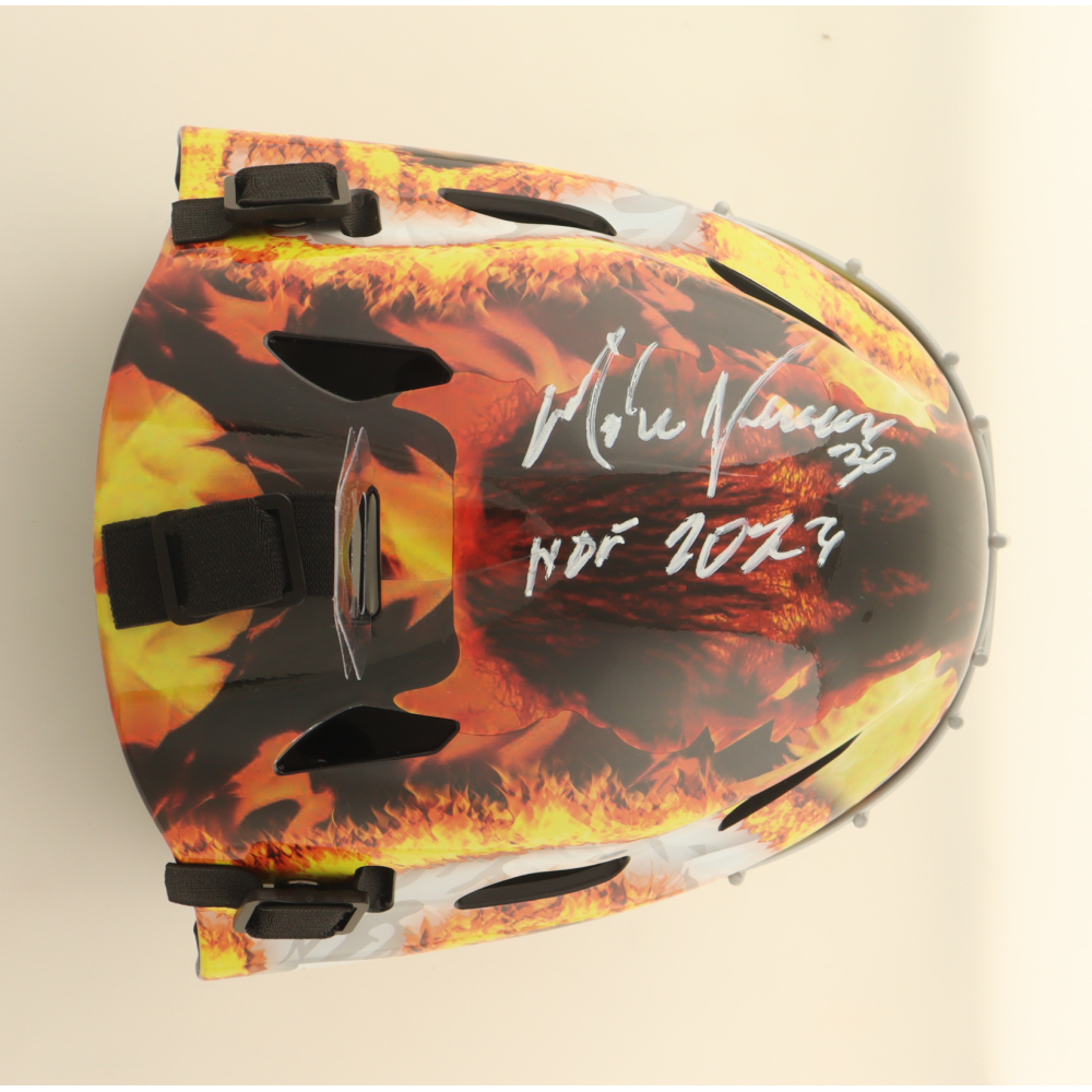 Mike Vernon Signed Flames Full-Size Goalie Mask Inscribed "HOF 2023 ...