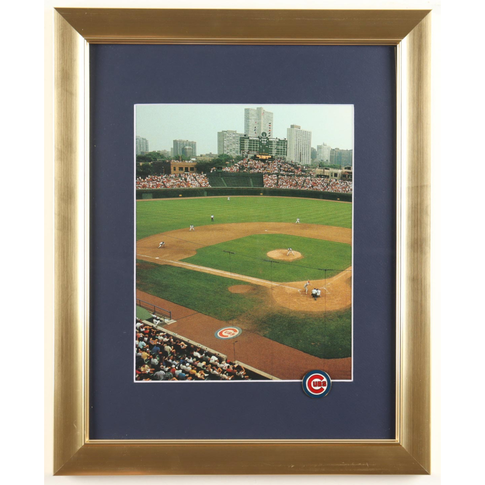 Wrigley Field Custom Framed Photo Display with Chicago Cubs Logo Pin ...