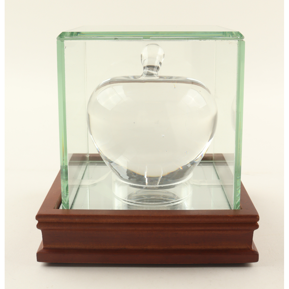 Tiffany & Co. Lead Crystal Apple With Wood & Glass Display Case ...