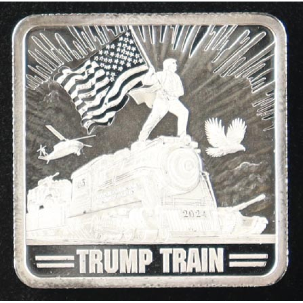 "Trump Train" - Donald Trump 1 Ounce .999 Fine Silver Bullion Bar | Pristine Auction