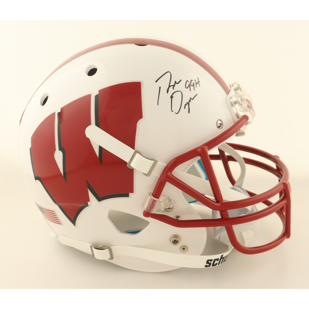 Ron Dayne Signed Wisconsin Badgers Full-Size Speed Helmet Inscribed ...