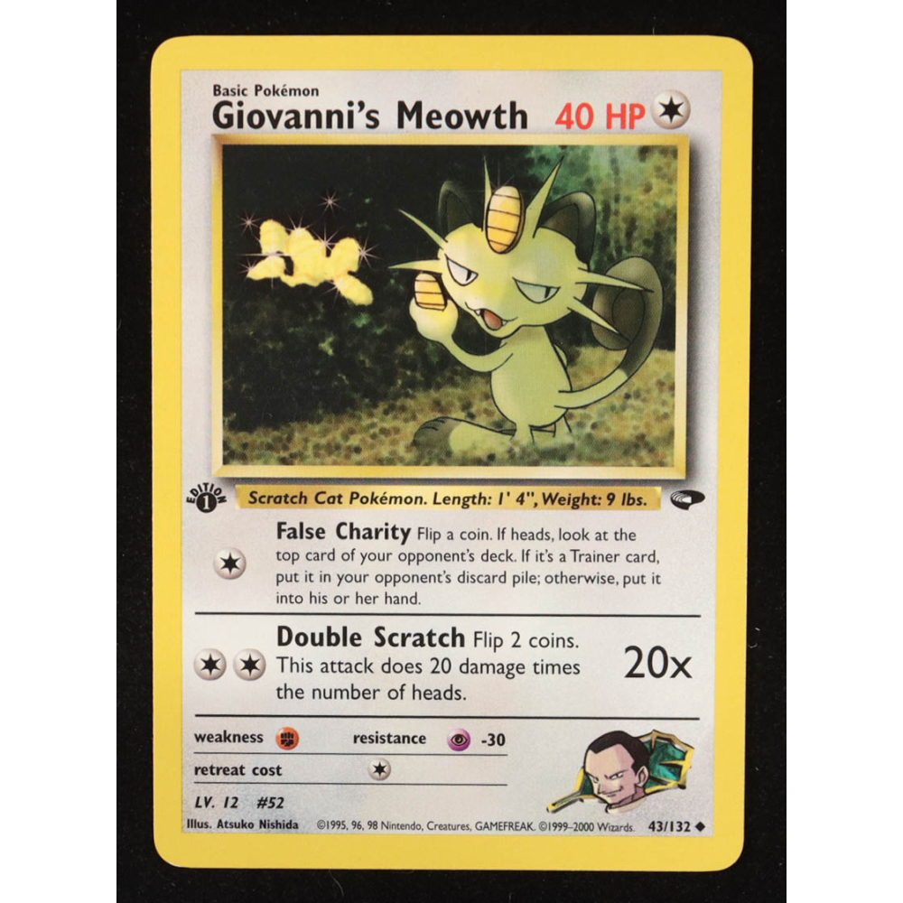 Giovanni's Meowth 2000 Pokemon Gym Challenge 1st Edition #43 | Pristine ...