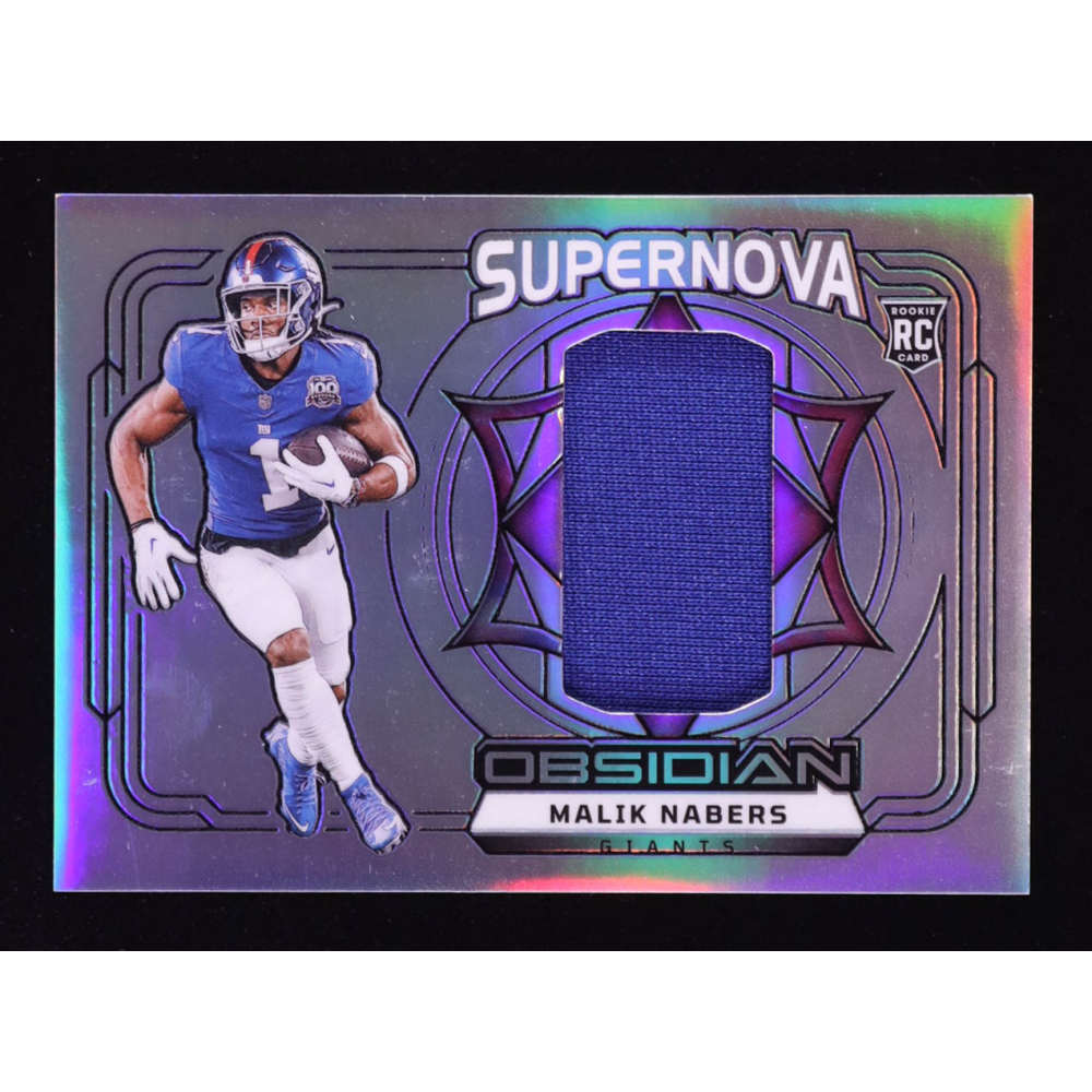 Malik Nabers 2024 Panini Obsidian Supernova Swatches Silver #8 RC #30/ ...
