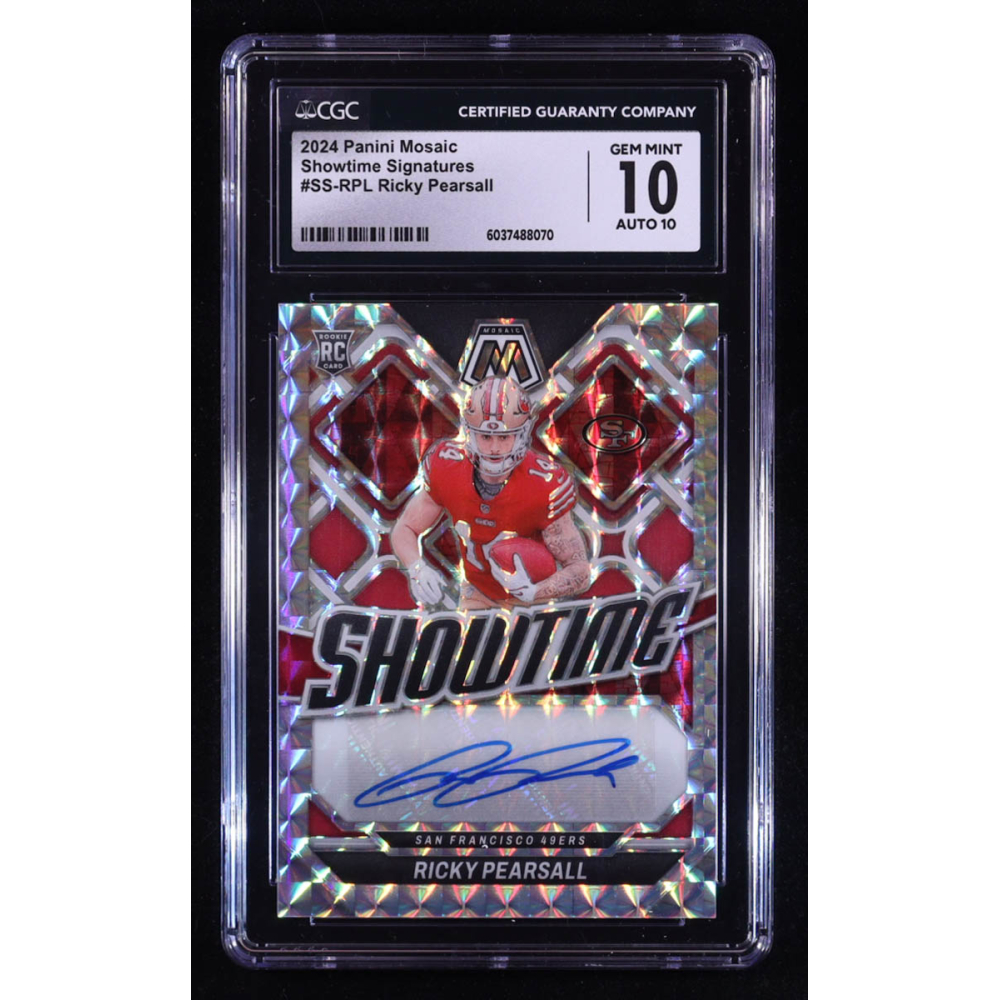 Ricky Pearsall 2024 Panini Mosaic Showtime Signatures #8 RC (CGC 10 ...