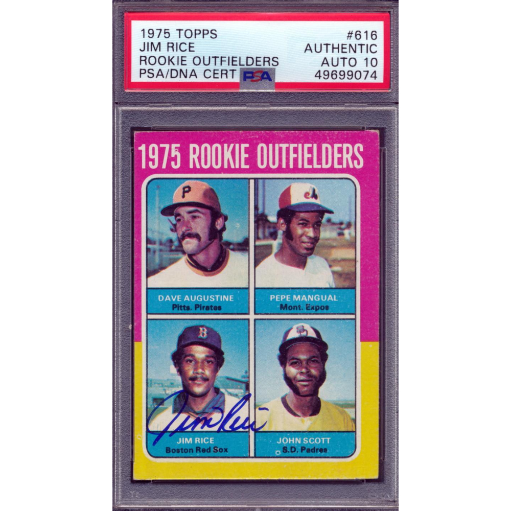 Jim Rice Signed Dave Augustine / Pepe Mangual RC / Jim Rice RC / John ...