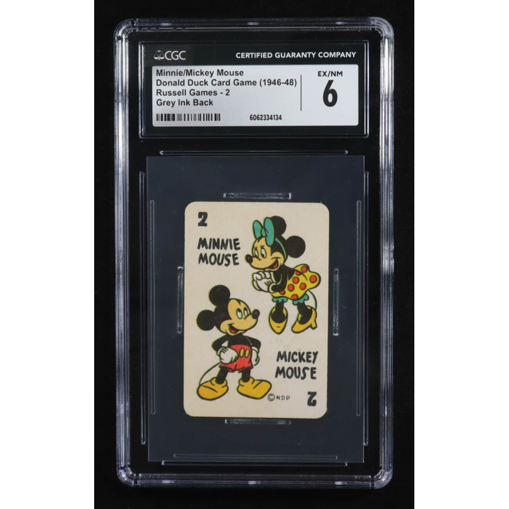 Minnie Mouse / Mickey Mouse 1946-48 Russell Card Game Grey Ink Back ...