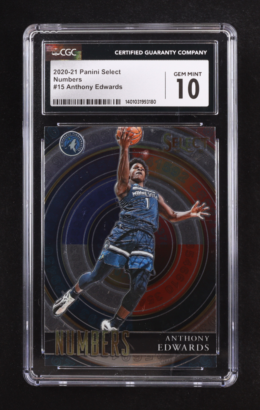 Anthony Edwards 2020-21 Select Numbers #15 RC (CGC 10) | Pristine Auction