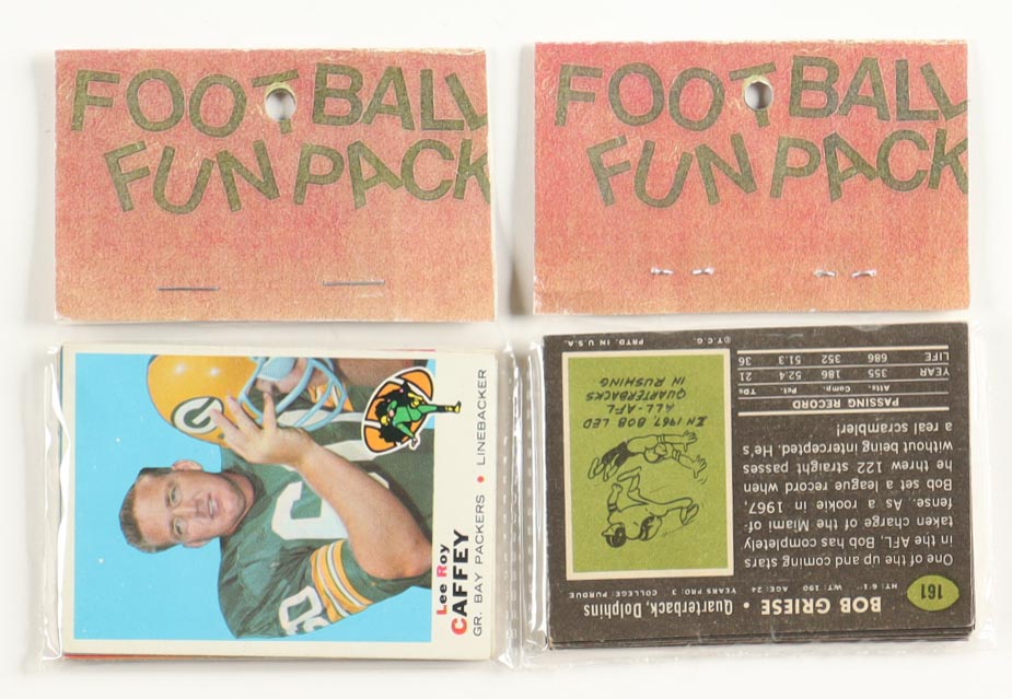 1969 Topps Football Cello Fun Pack Vending Box with (20) Packs ...