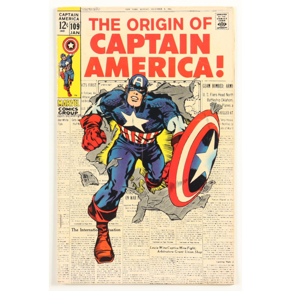 "The Origin of Captain America" Captain America Issue #109 Marvel Comic ...