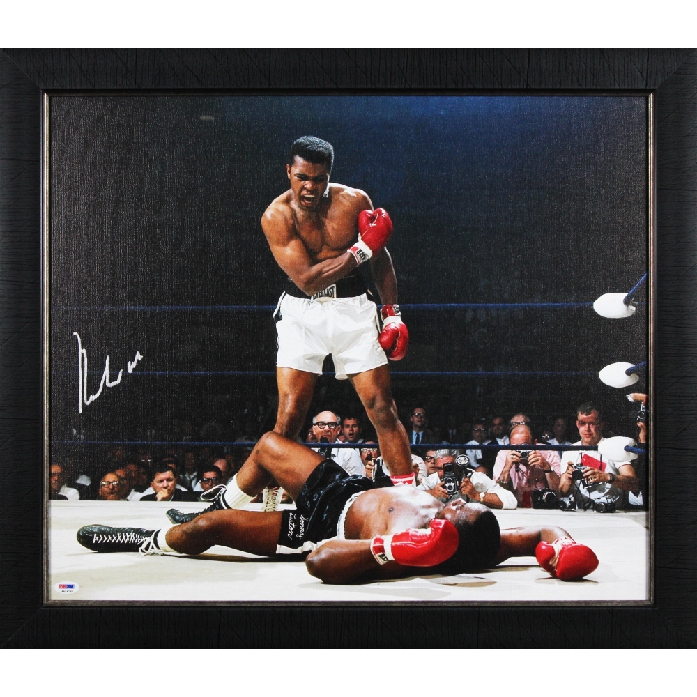 Muhammad Ali Signed Custom Framed Canvas Display (PSA | Auto 10 ...