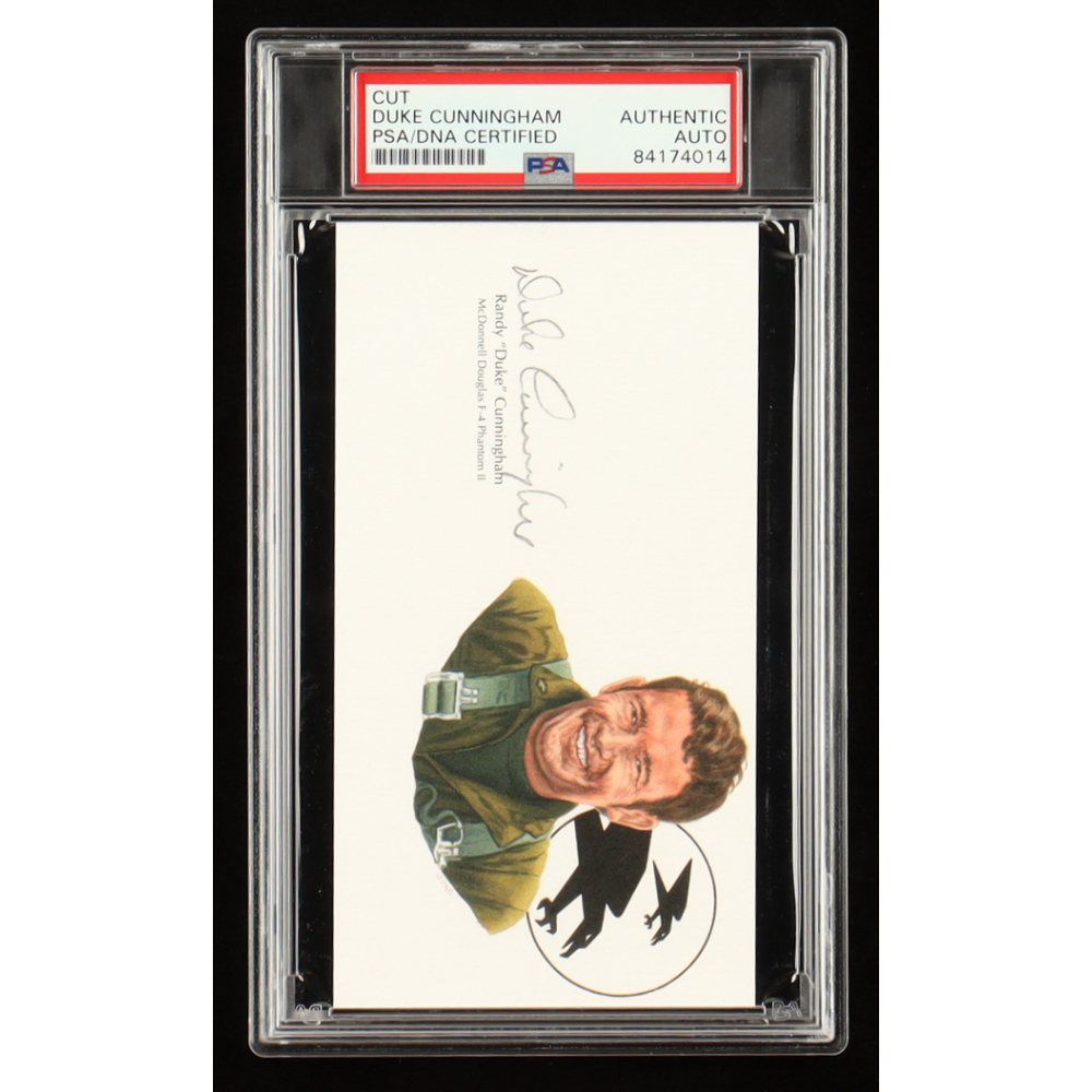 Duke Cunningham Signed Cut With Portrait Art (PSA) | Pristine Auction